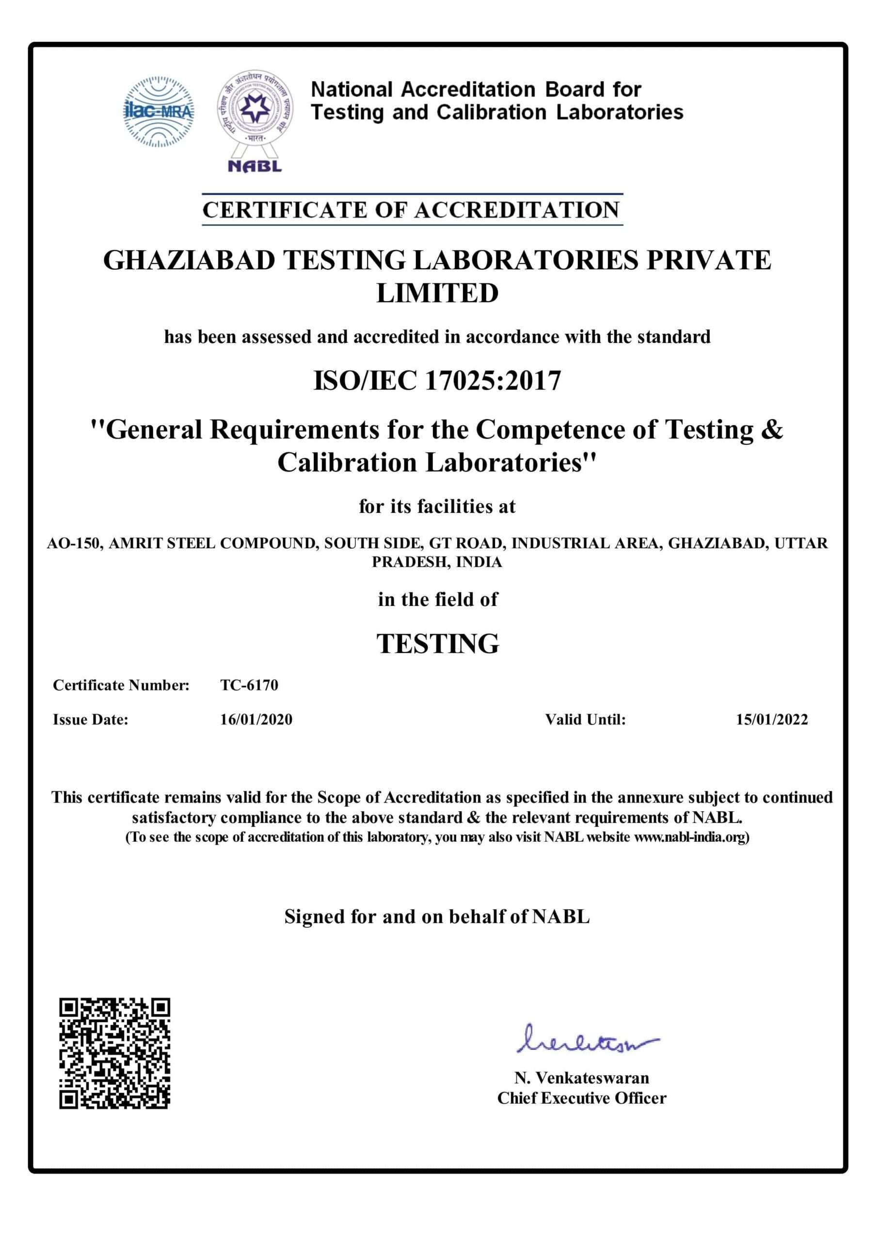 Ghaziabad Testing Laboratories Pvt. Ltd. - BIS Approved